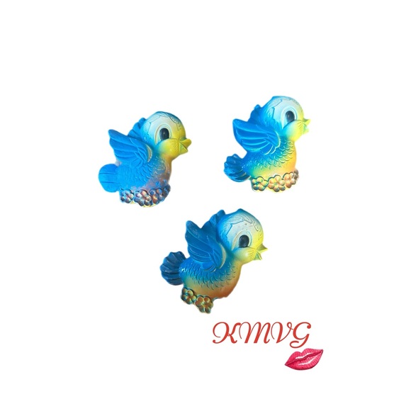 Miller Studio | Art | Vintage Chalkware Blue Birds Chicks 97 Miller ...